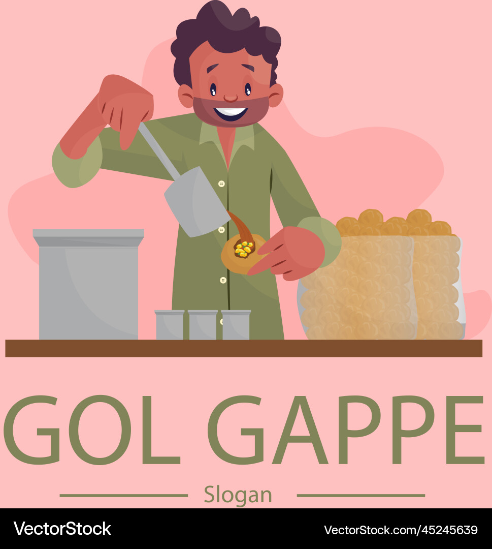 Gol gappe mascot logo Royalty Free Vector Image