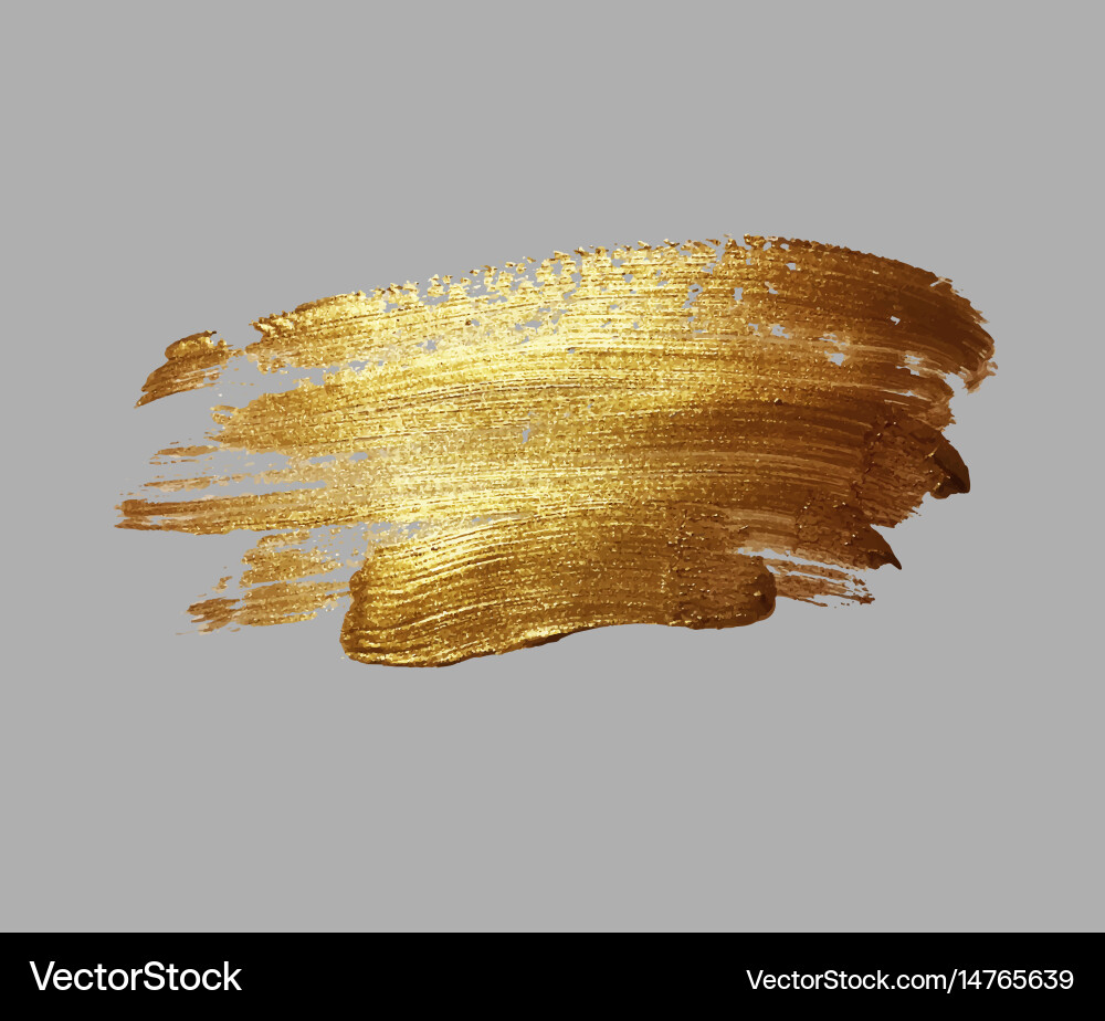 Hand drawing gold brush stroke Royalty Free Vector Image