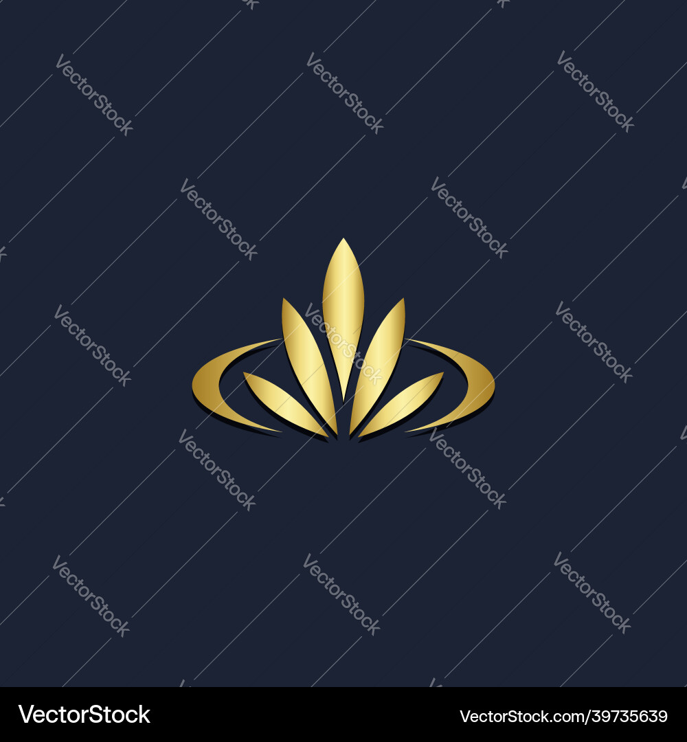 Leaf beauty organic gold logo Royalty Free Vector Image