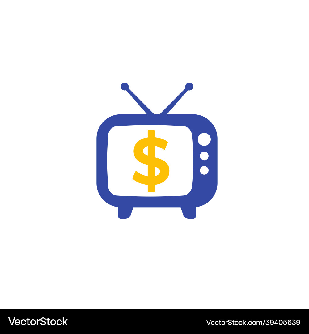 Old tv with dollar symbol logo Royalty Free Vector Image