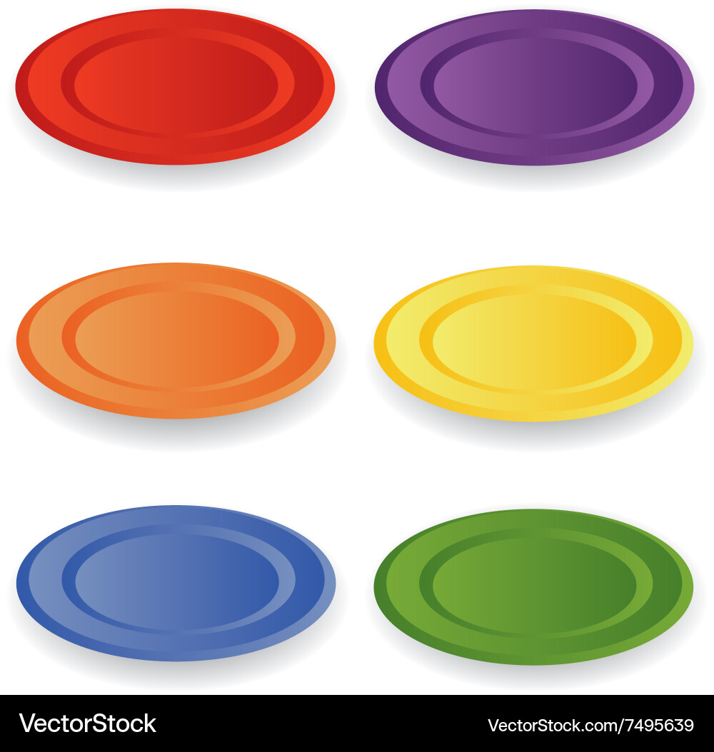 Six plate Royalty Free Vector Image - VectorStock