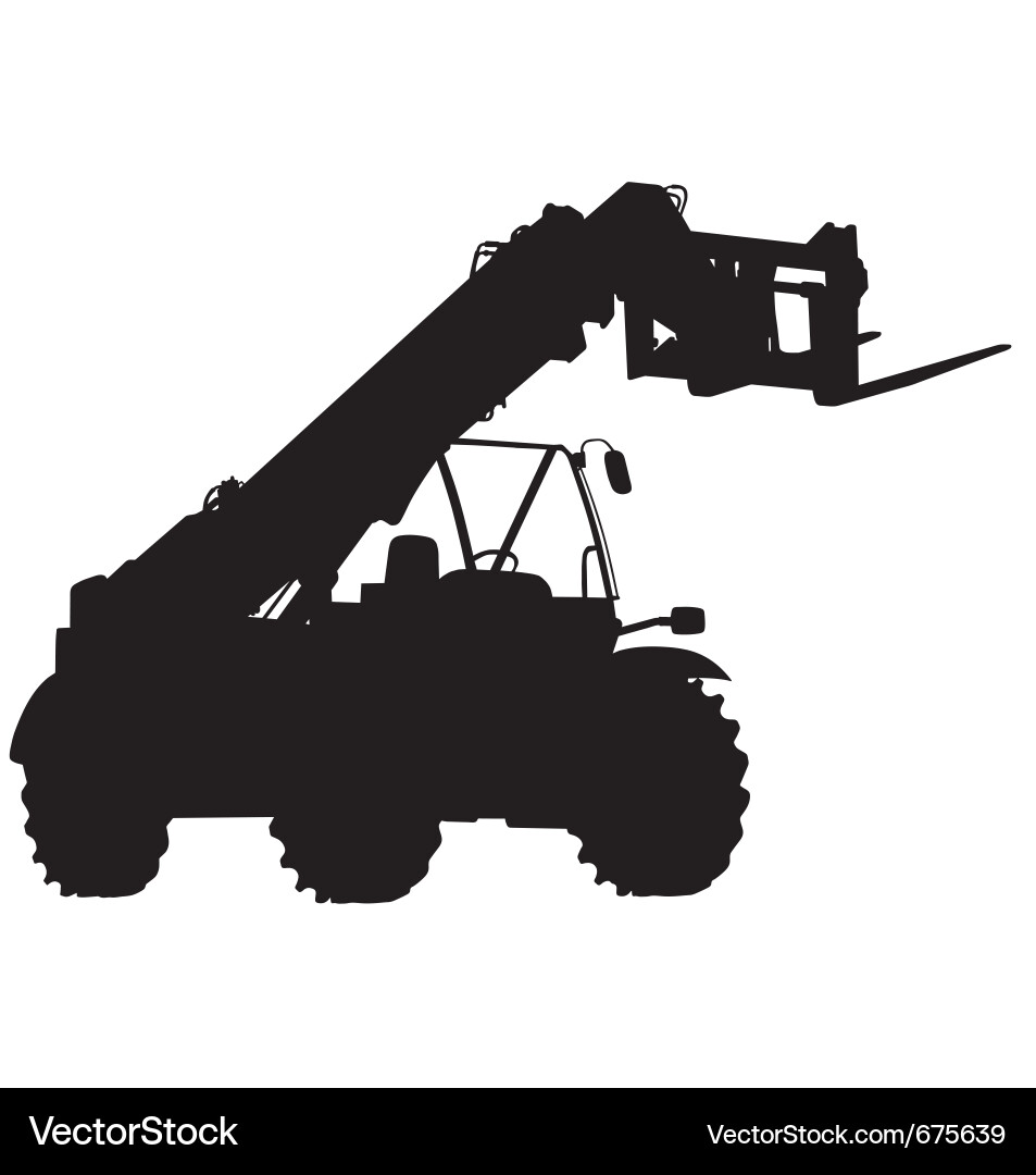Telescopic handler silhouette Royalty Free Vector Image