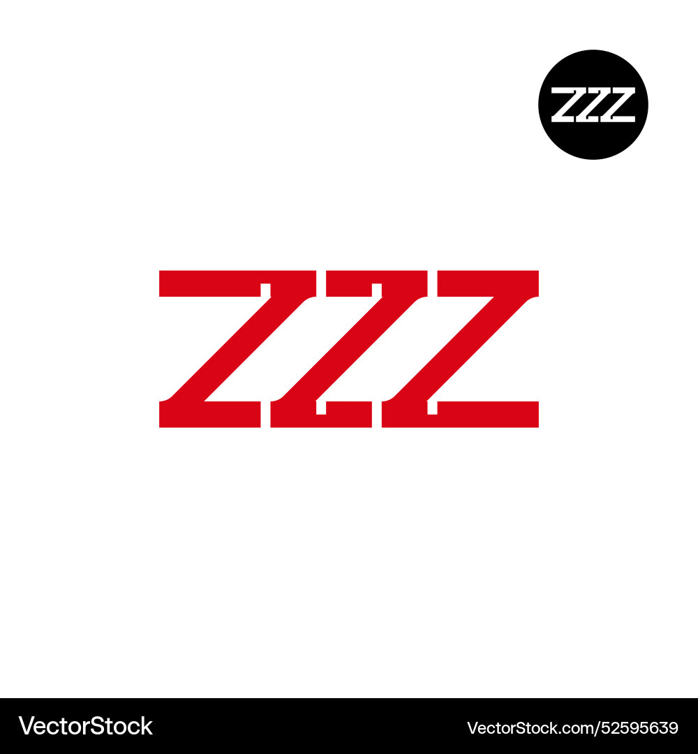 Zzz logo letter monogram design Royalty Free Vector Image