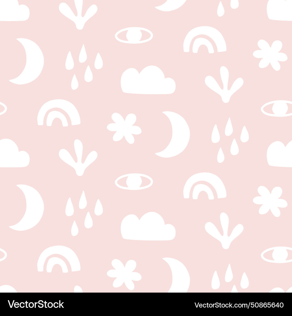 Abstract nursery hand drawn seamless pattern Vector Image
