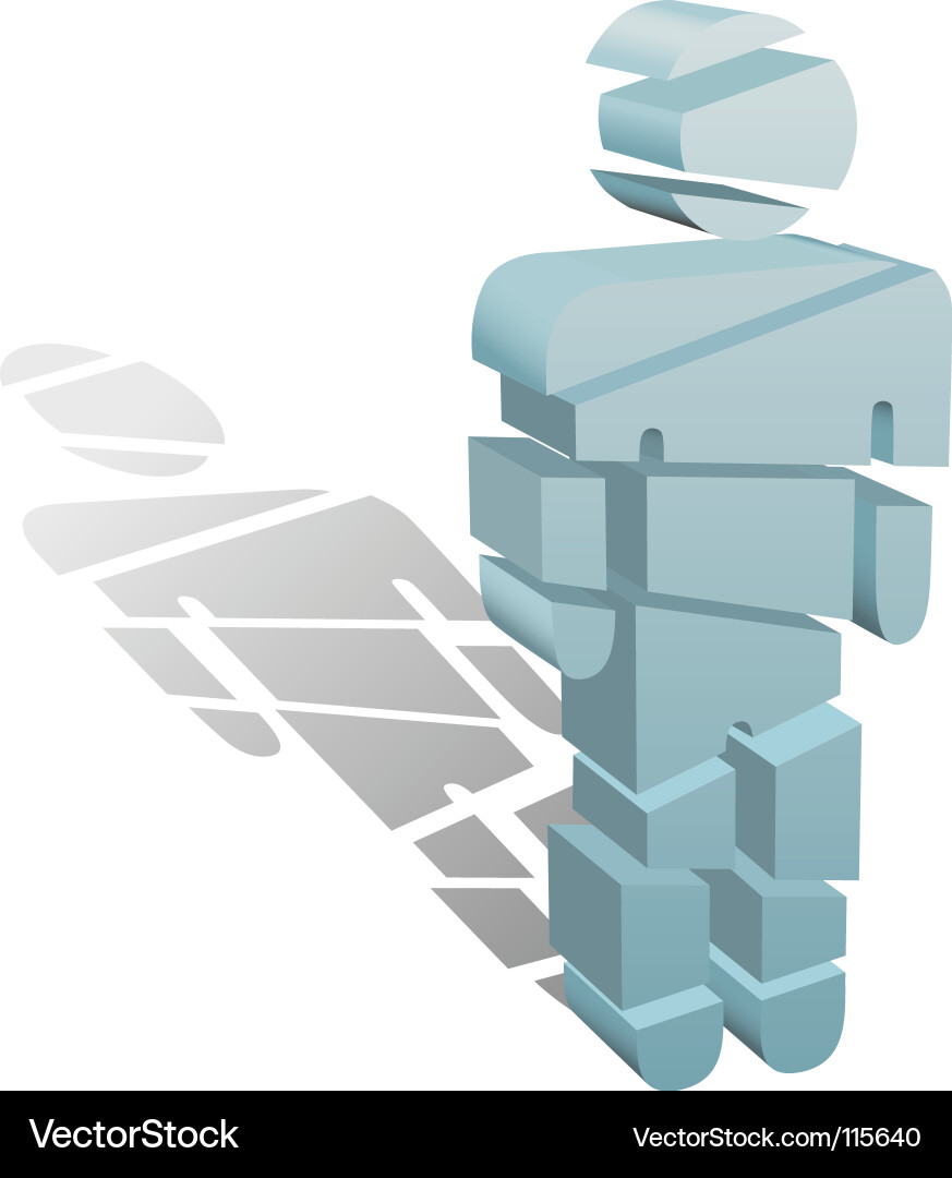 Fragmented Person Symbol Royalty Free Vector Image