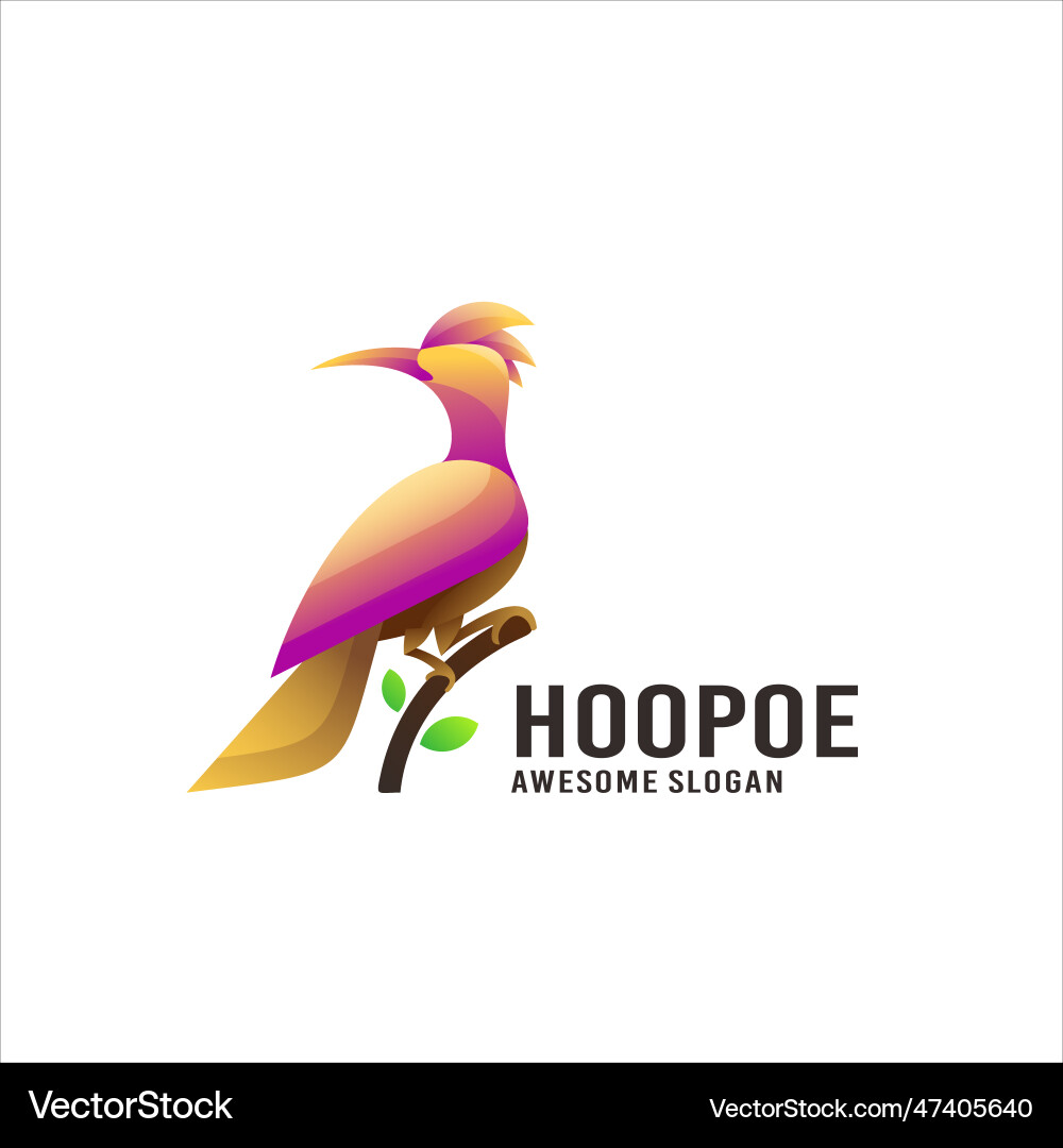 Hoopoe bird gradient colorful logo design Vector Image