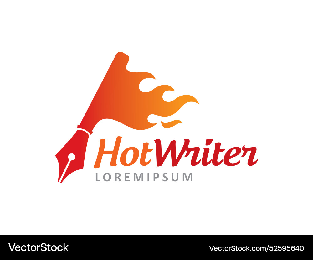 Hot writer logo symbol or icon template Royalty Free Vector