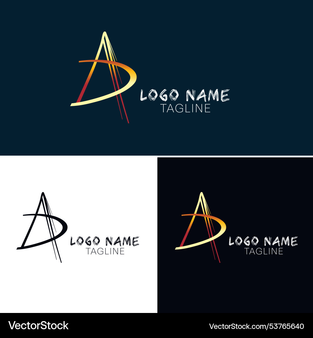 Initial ad letter logo with creative modern Vector Image