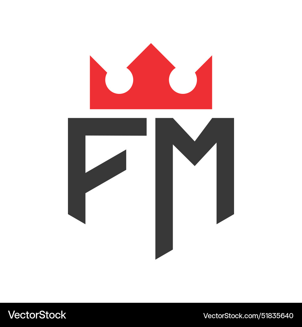 Letter fm crown logo Royalty Free Vector Image