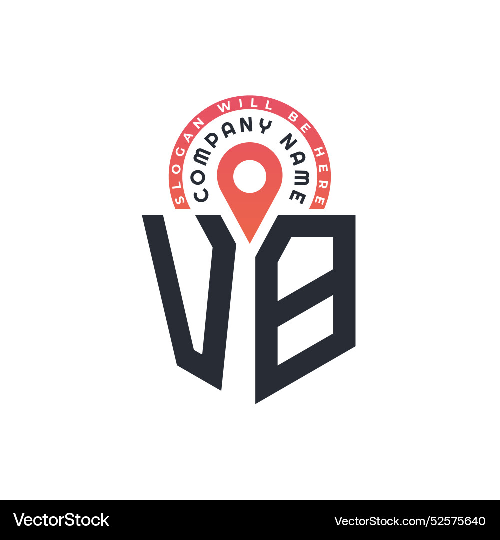 Vb location logo design for human resources Vector Image