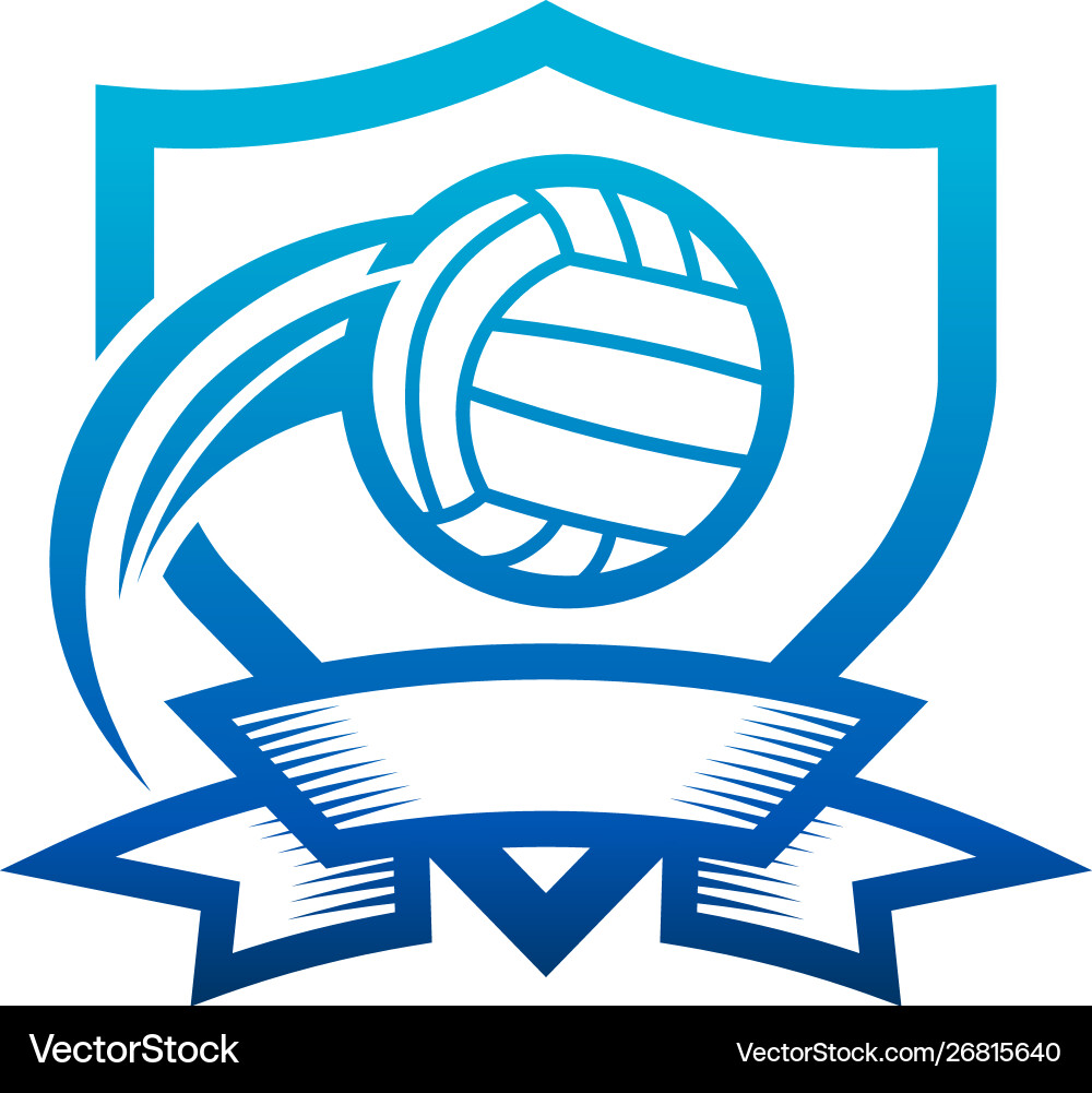 Volleyball shield badge icon Royalty Free Vector Image