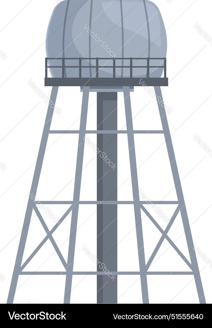 Water tower standing tall providing water storage Vector Image
