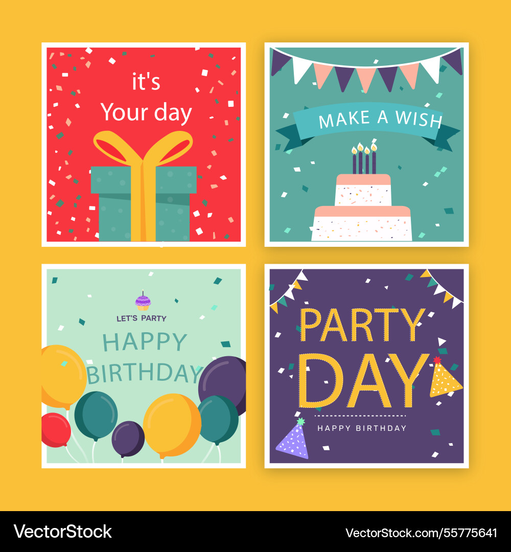 Birthday card collection Royalty Free Vector Image