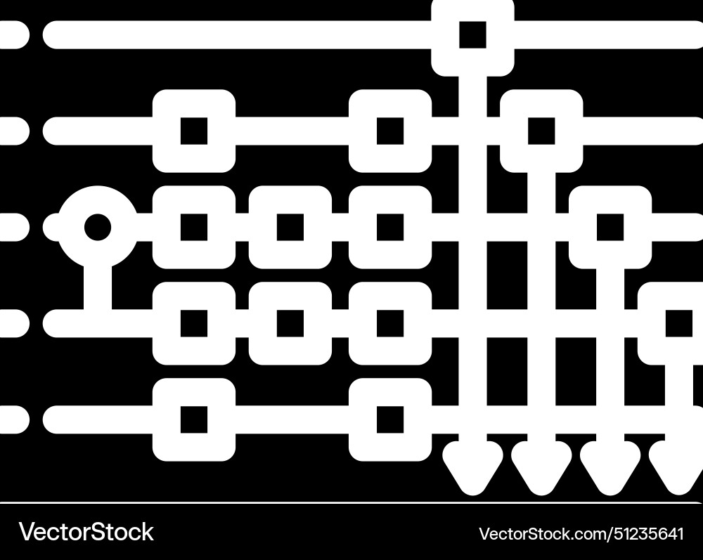 Circuit quantum technology glyph icon Royalty Free Vector