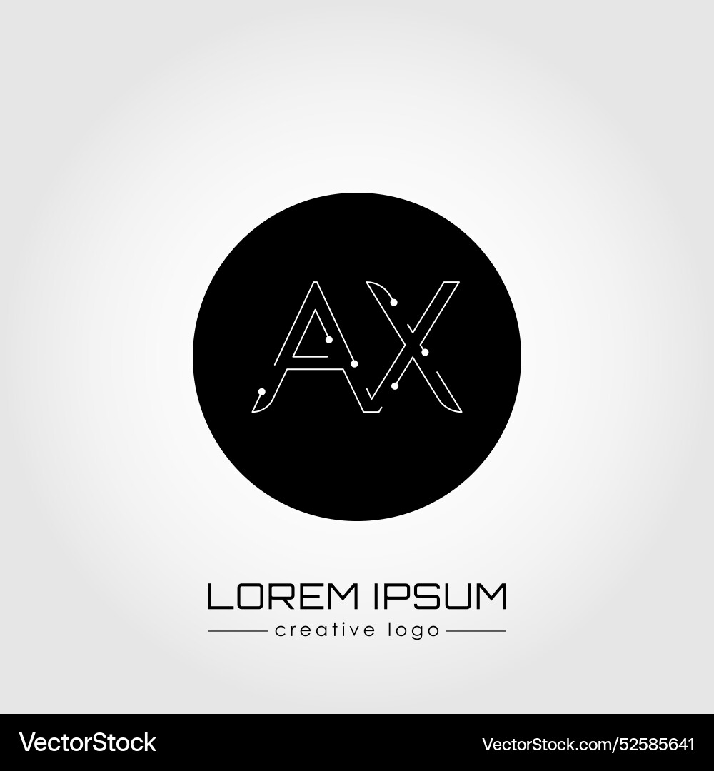 Creative logo letter a and x design element Vector Image