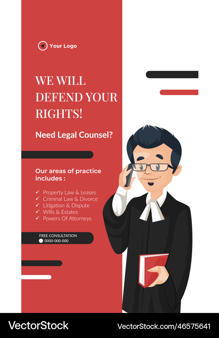 Flyer design of we will defend your rights Vector Image