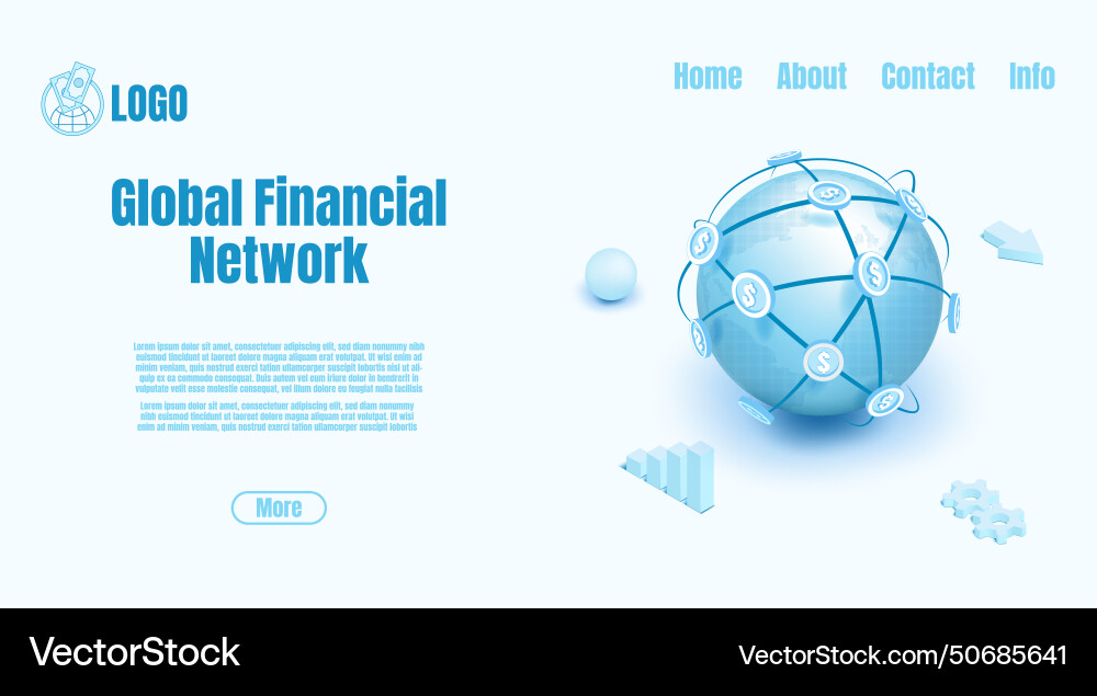 Global world financial network payment map Vector Image