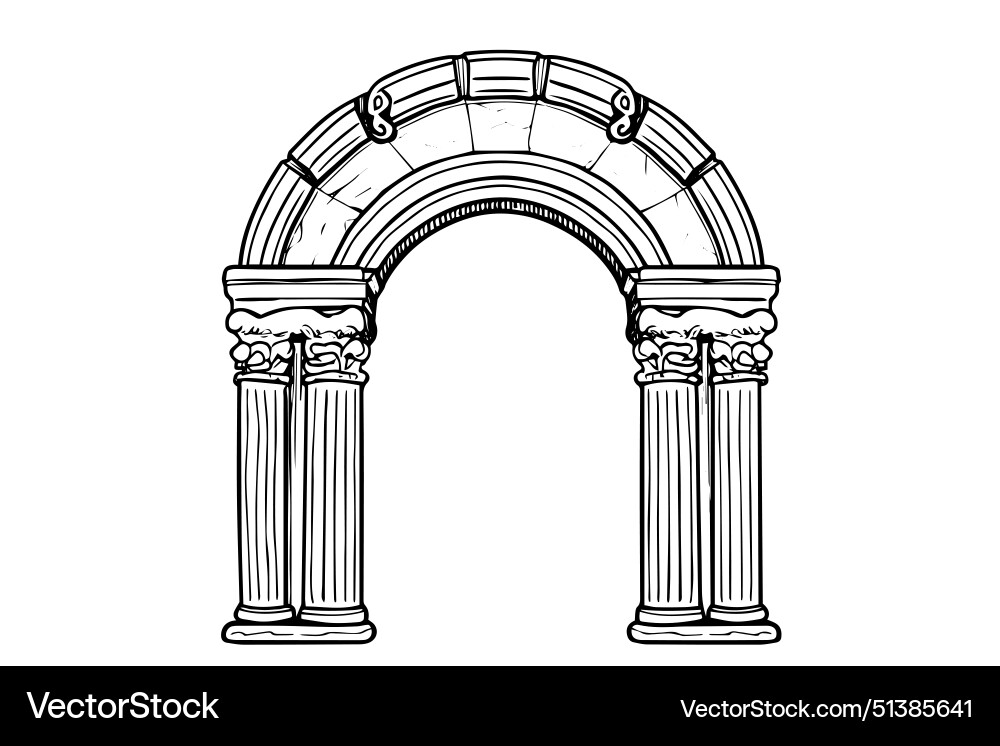 Greek column architecture arch roman pillar Vector Image Greek column architecture arch roman pillar Vector Image