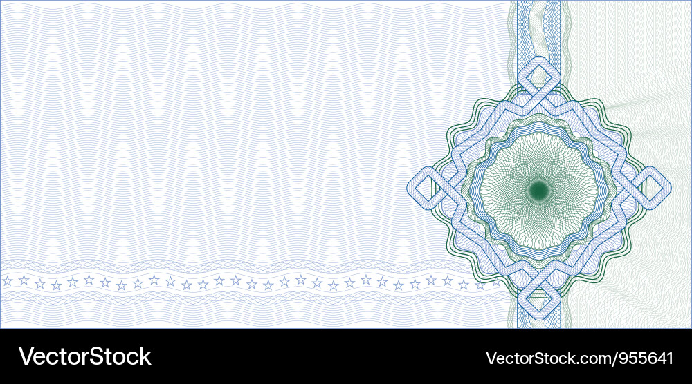 Guilloche background for gift certificate Vector Image