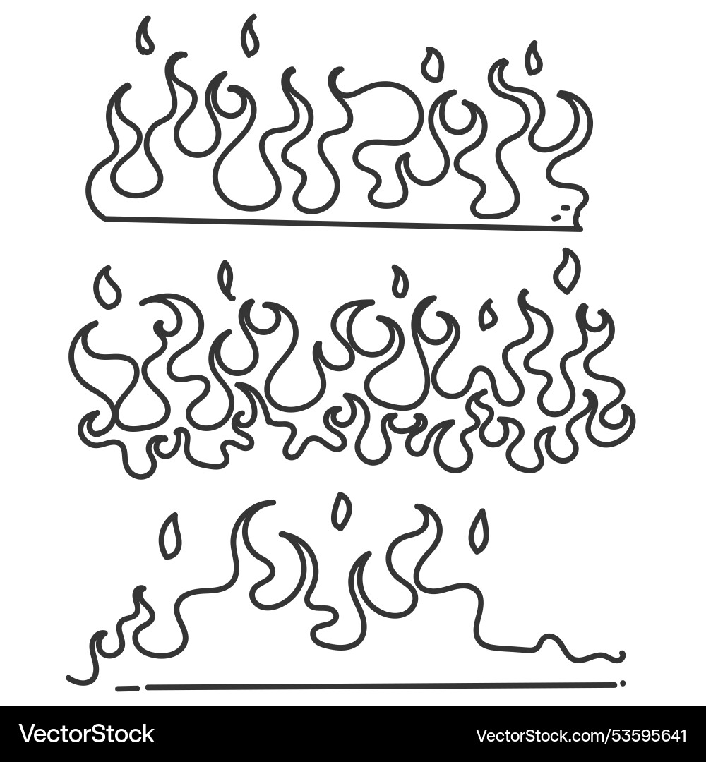 Hand drawn doodle fire element Royalty Free Vector Image