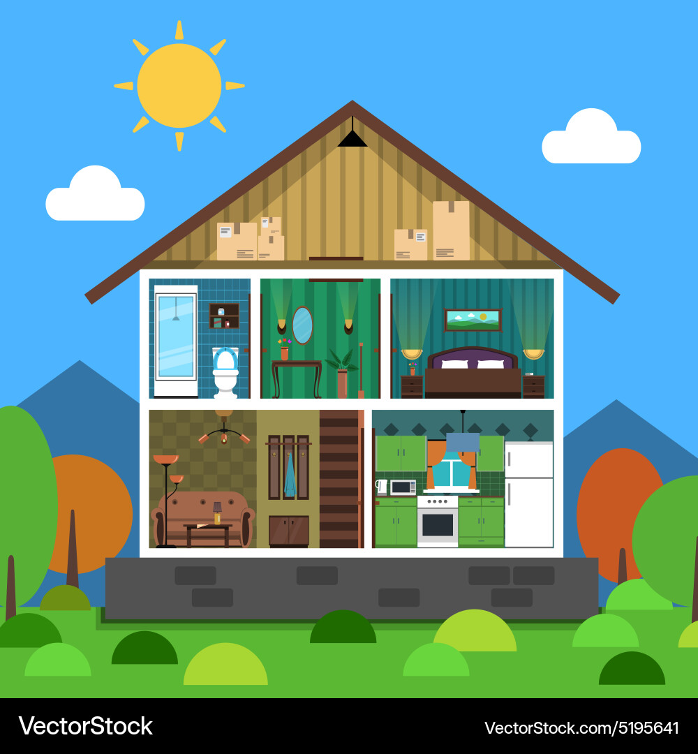 Interior house Royalty Free Vector Image - VectorStock