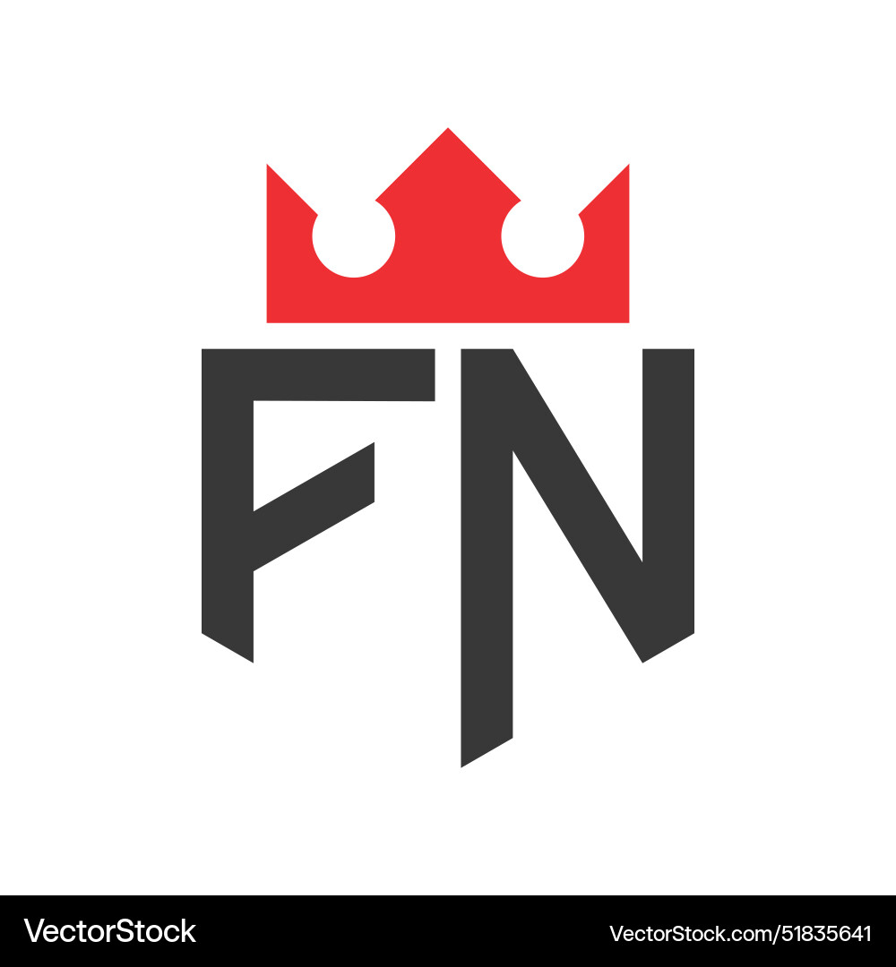 Letter fn crown logo Royalty Free Vector Image