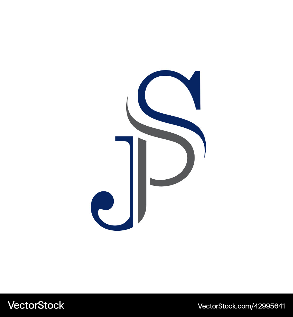 Logo design icon letter s j Royalty Free Vector Image