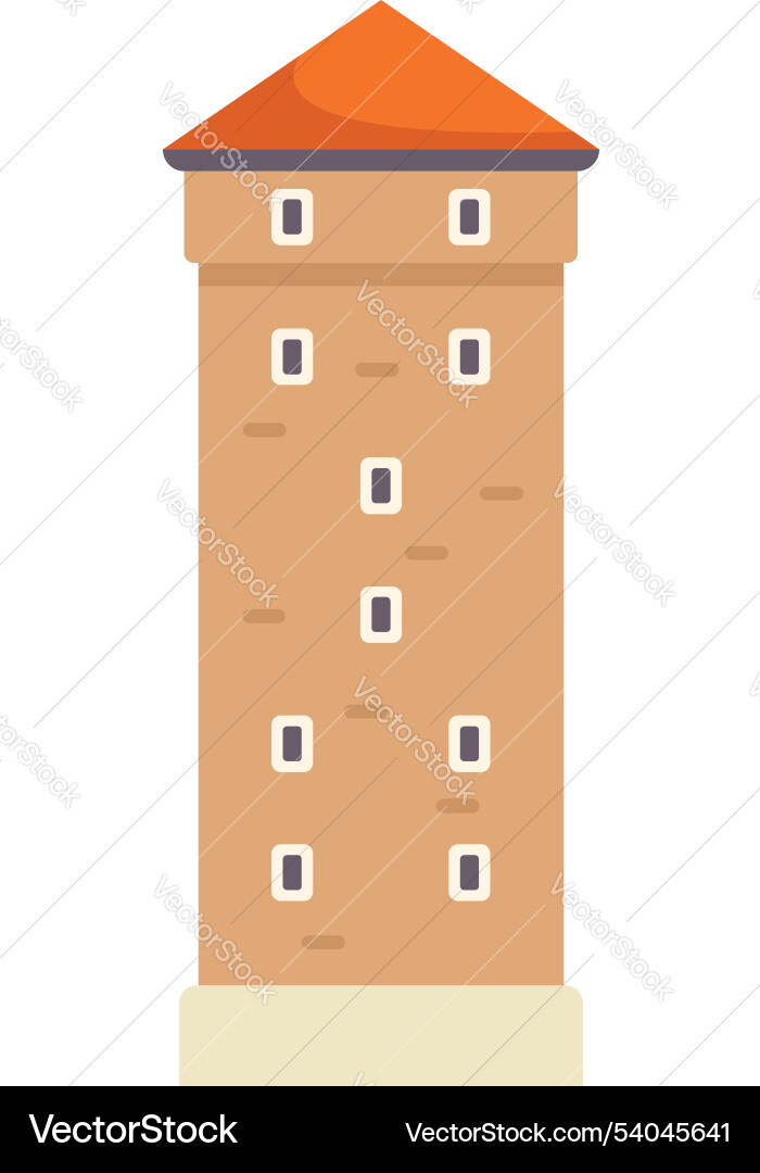 Medieval tower building standing tall with windows