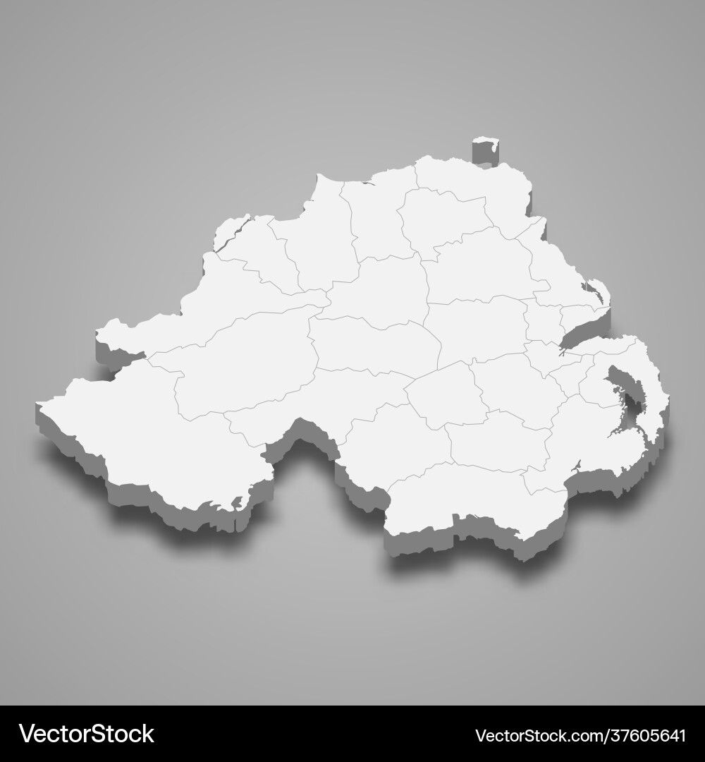 Northern Ireland Isometric Map Royalty Free Vector Image