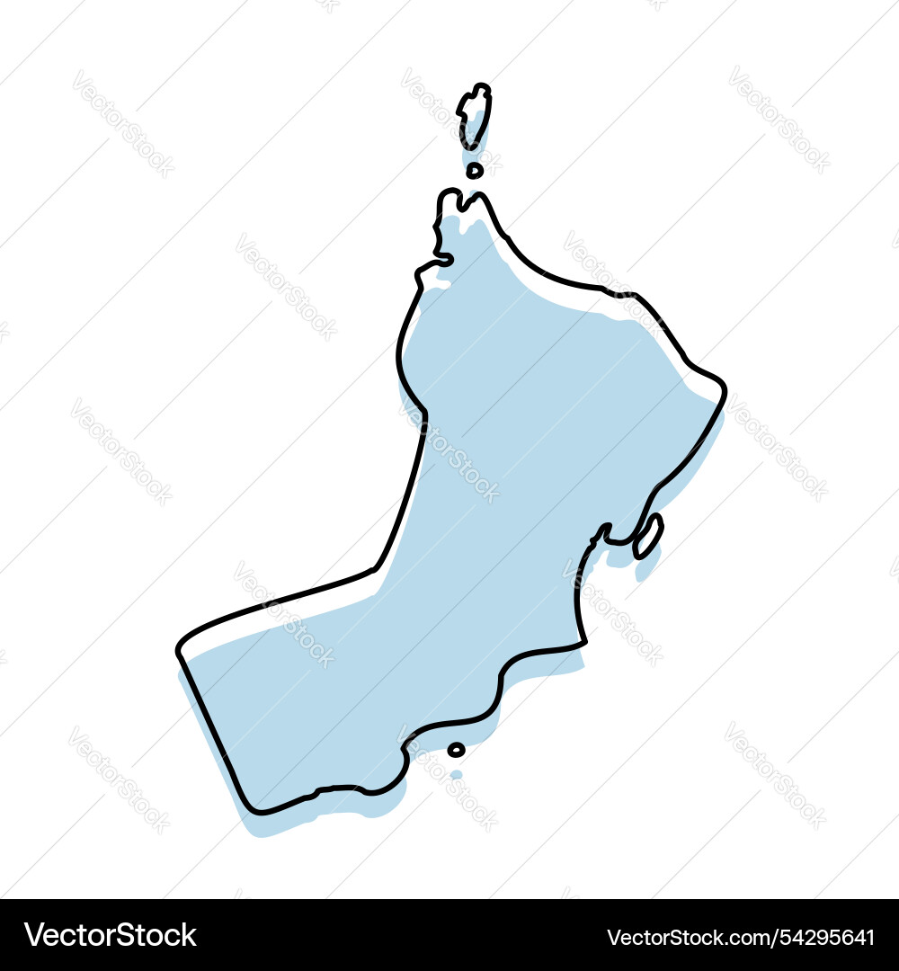 Oman map with body and outline isolated Royalty Free Vector