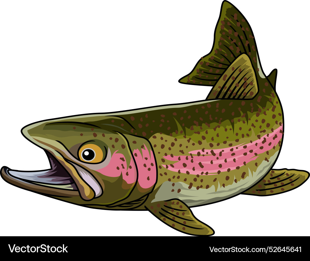 Rainbow trout fishing logo Royalty Free Vector Image