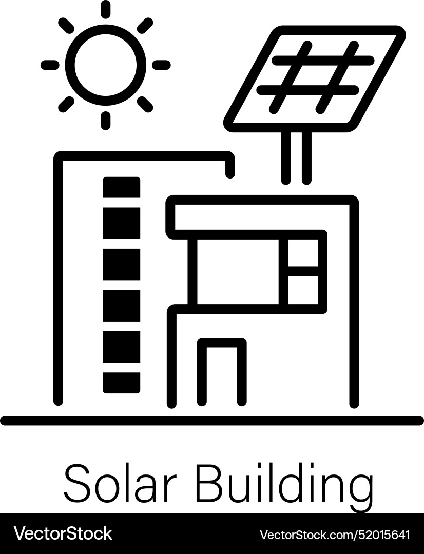 Solar building Royalty Free Vector Image - VectorStock