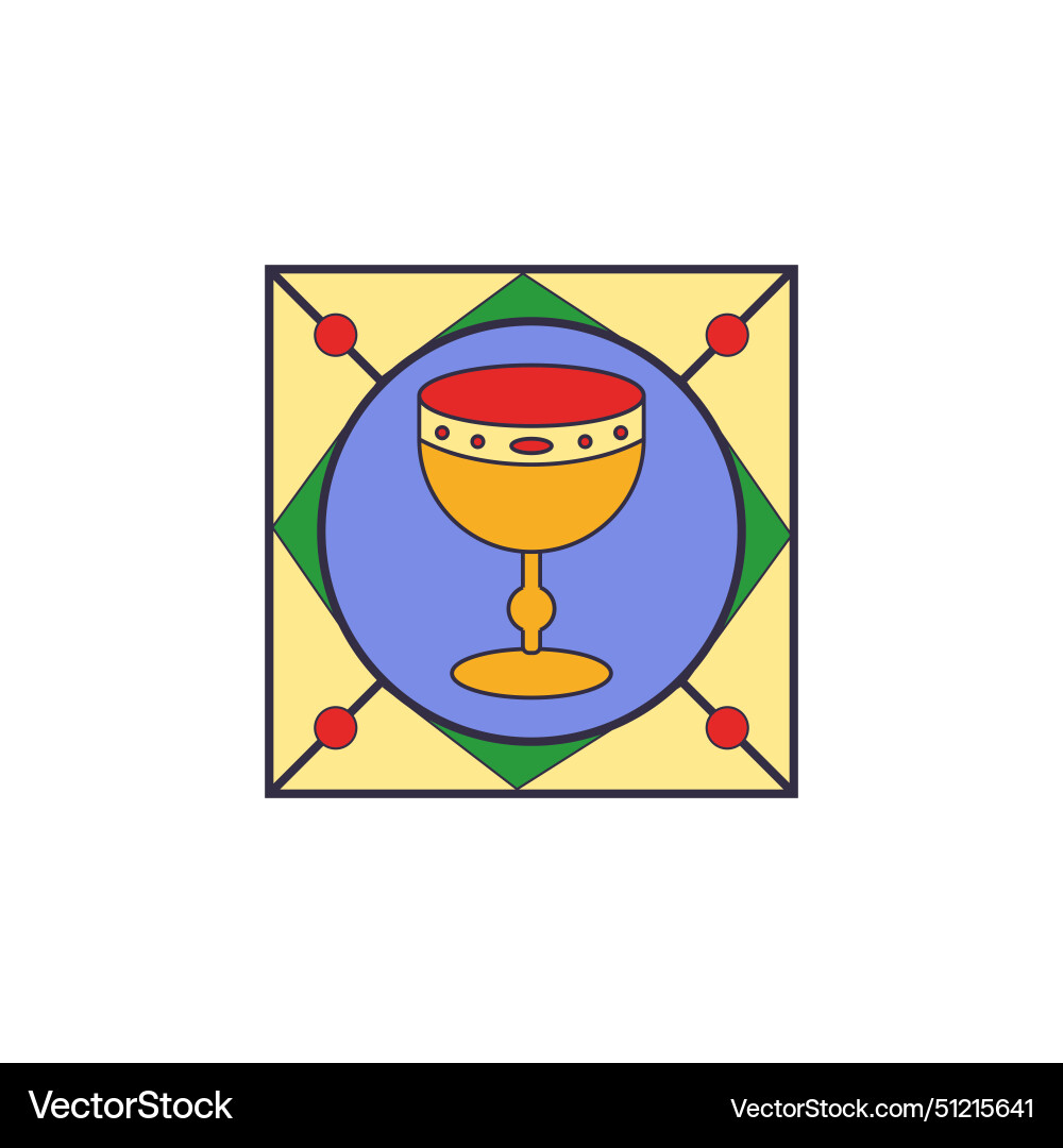 Stained glass church window with the image Vector Image