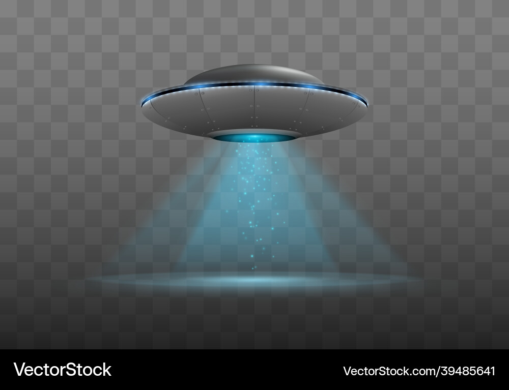 Ufo spaceship with light beam Royalty Free Vector Image