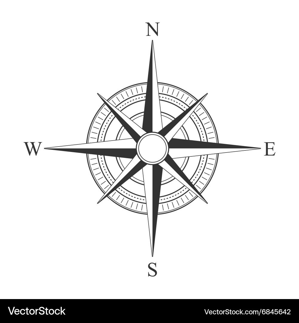 Black compass icons Royalty Free Vector Image - VectorStock