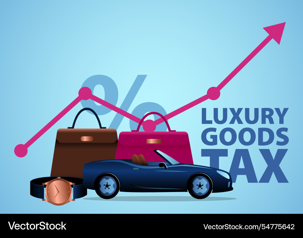 Blue tax luxury items increase graph Royalty Free Vector