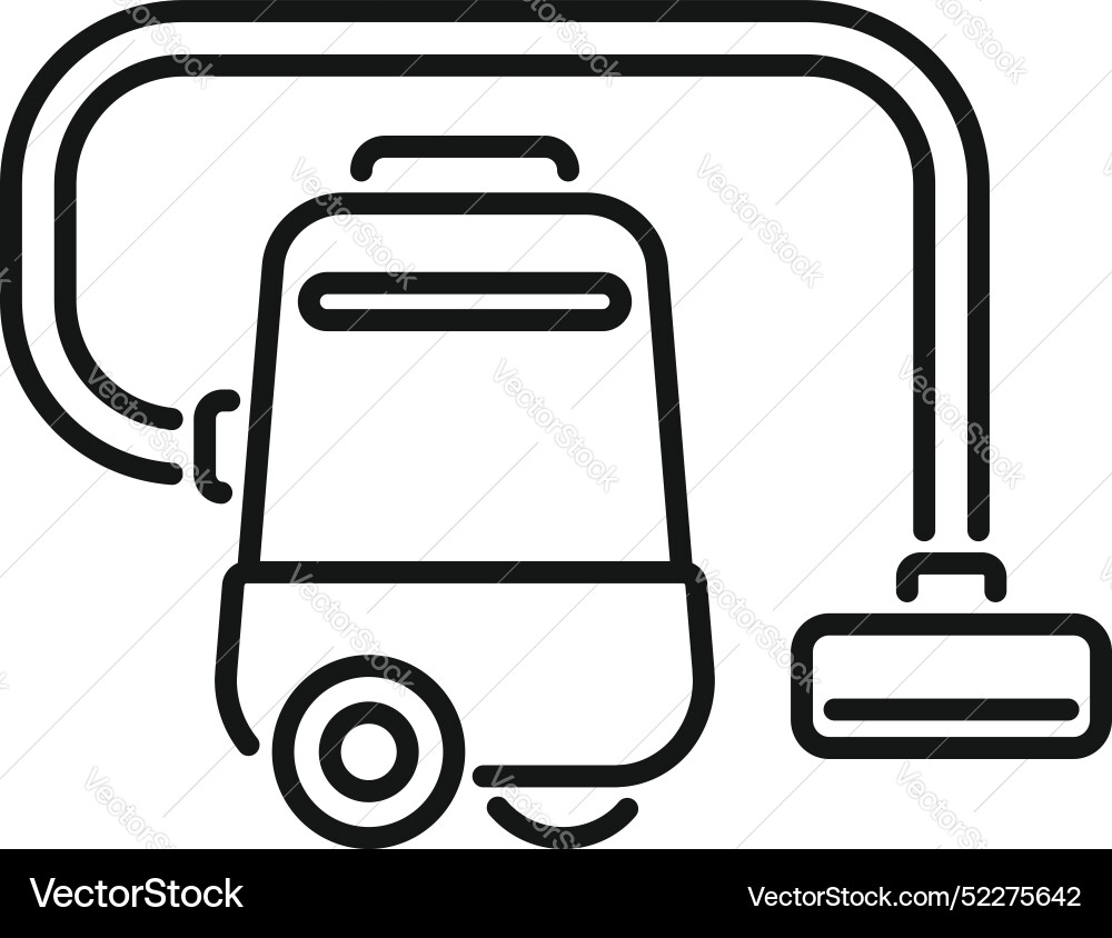 Cleaning robot vacuuming with brush tool outline Vector Image