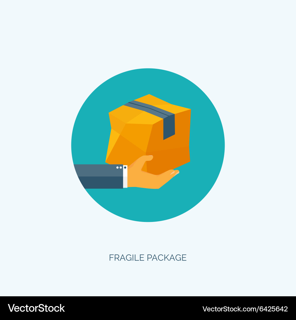 Flat carton box transport Royalty Free Vector Image
