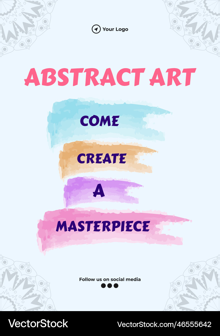 Flyer design of abstract art Royalty Free Vector Image