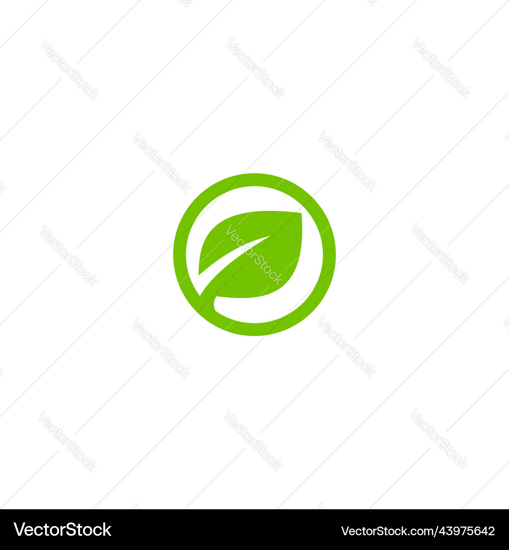 Green leaf organic eco logo Royalty Free Vector Image