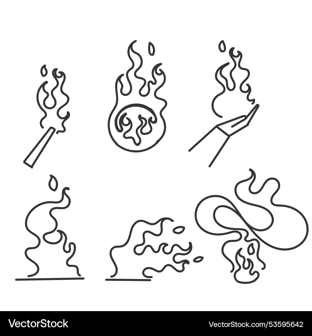 Hand drawn doodle fire element Royalty Free Vector Image