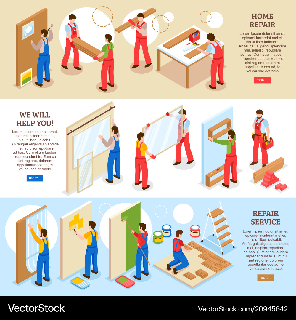 Home repair banners Royalty Free Vector Image - VectorStock