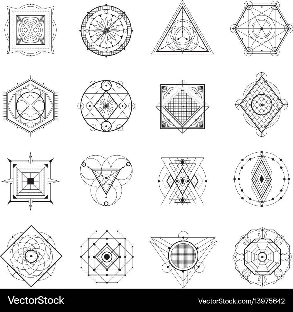 Sacred geometry set Royalty Free Vector Image - VectorStock