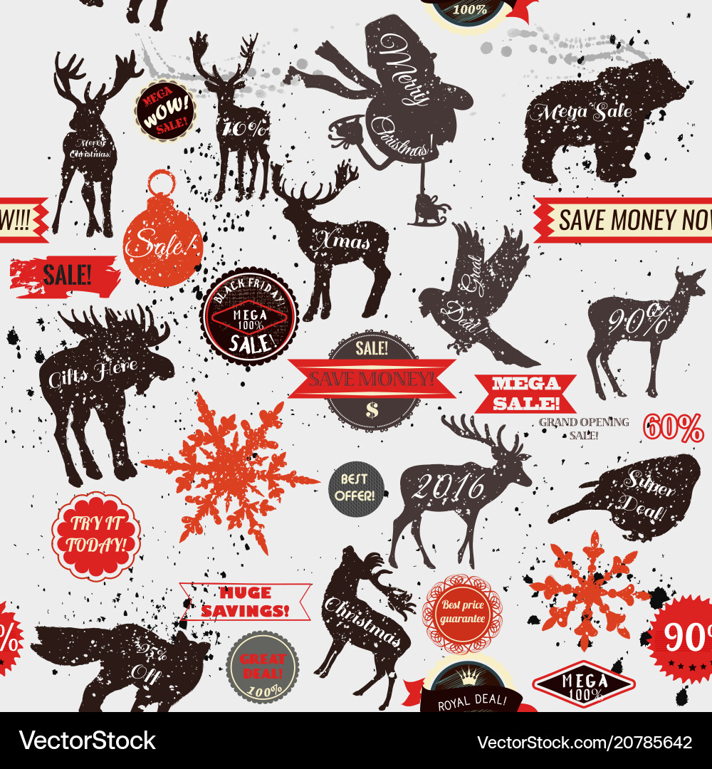 Seamless background with stickers labels Vector Image