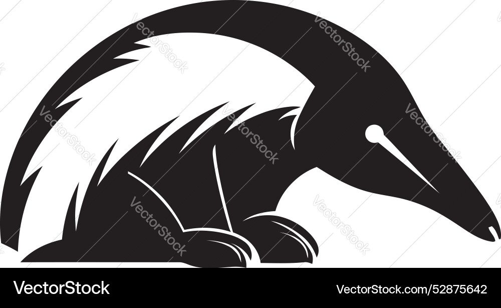Sleek and bold black anteater emblem elegance Vector Image