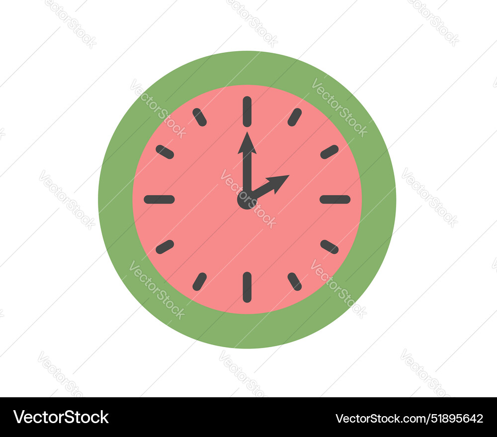 Summer clock icon design with watermelon fruit Vector Image