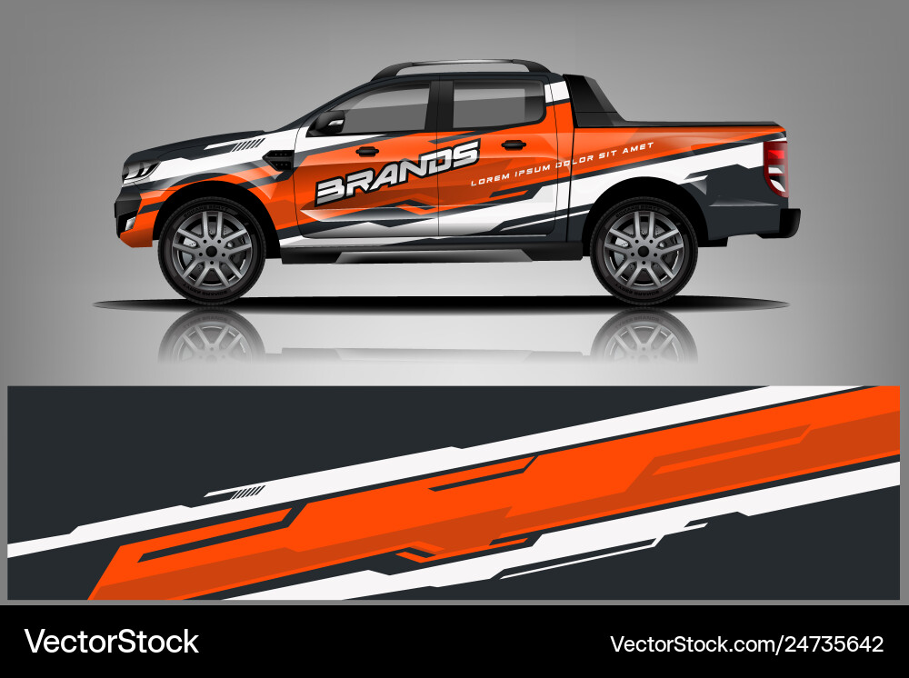 Truck wrap design sticker and decal Royalty Free Vector