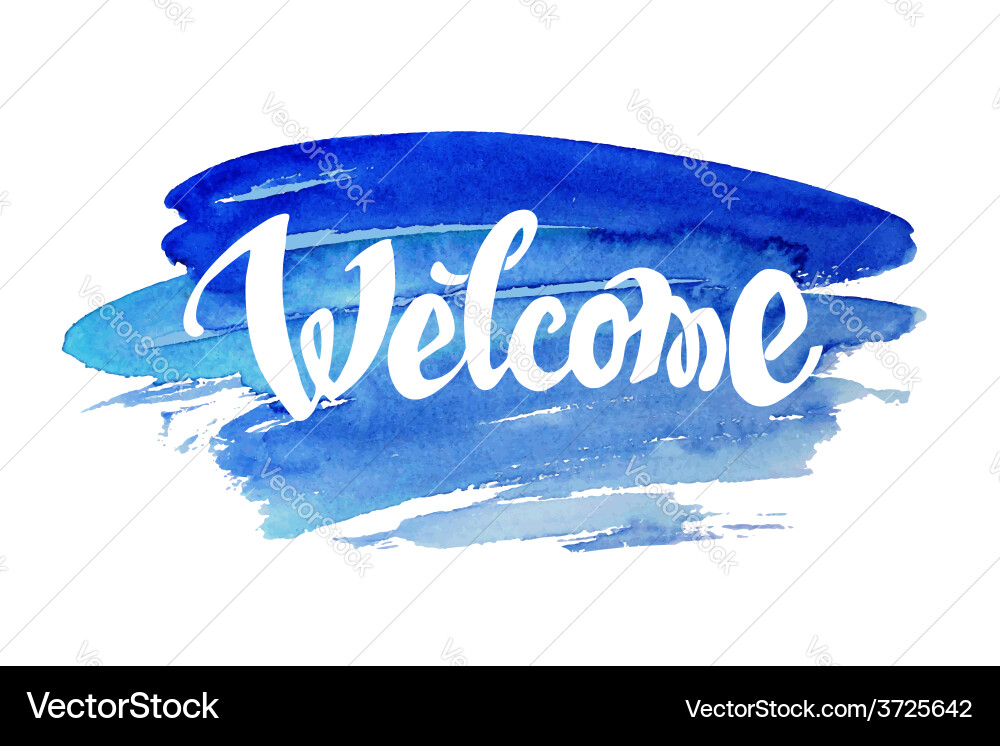 Welcome hand drawn lettering Royalty Free Vector Image