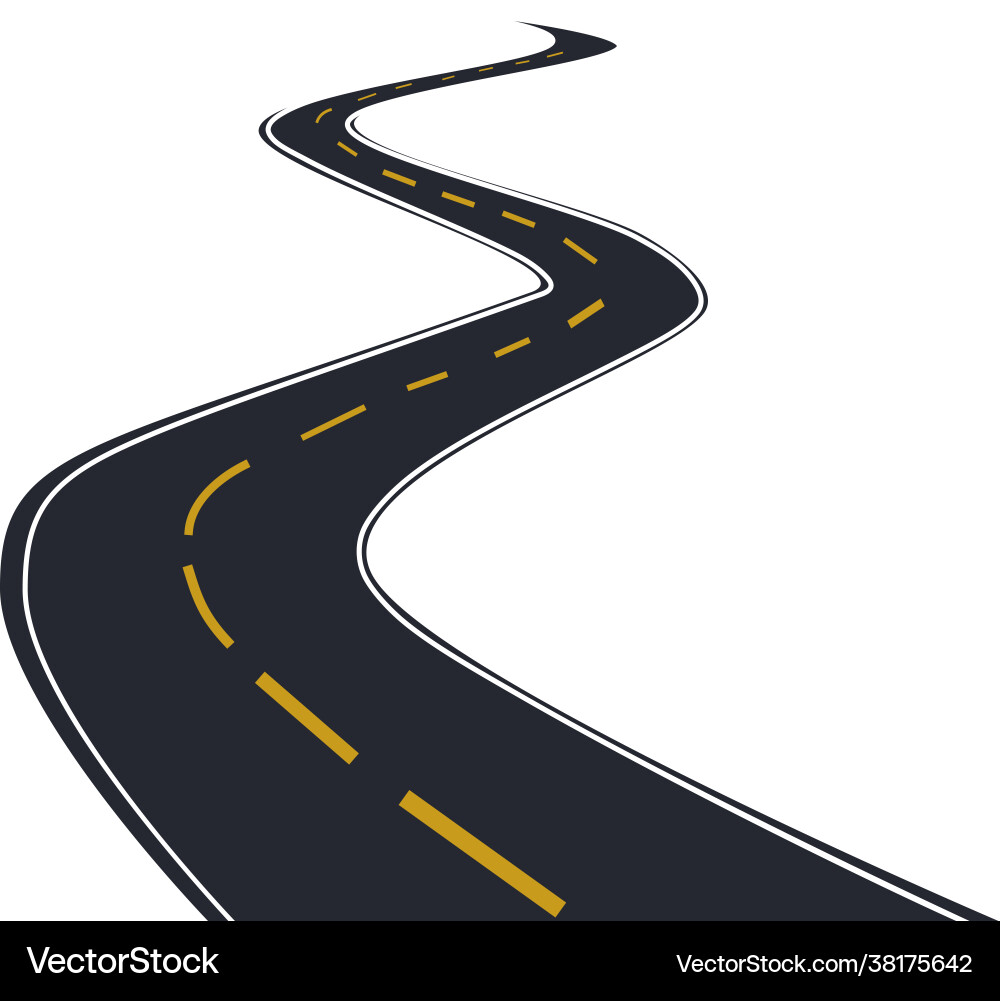 Winding Highway Roadway Royalty Free Vector Image