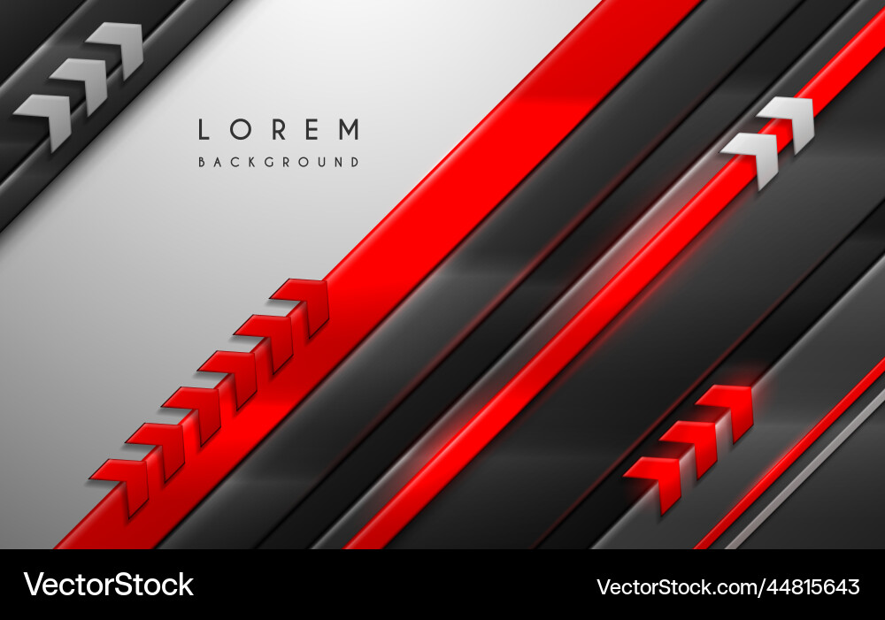 Abstract Lines Background - Black, White, Red Vector Image